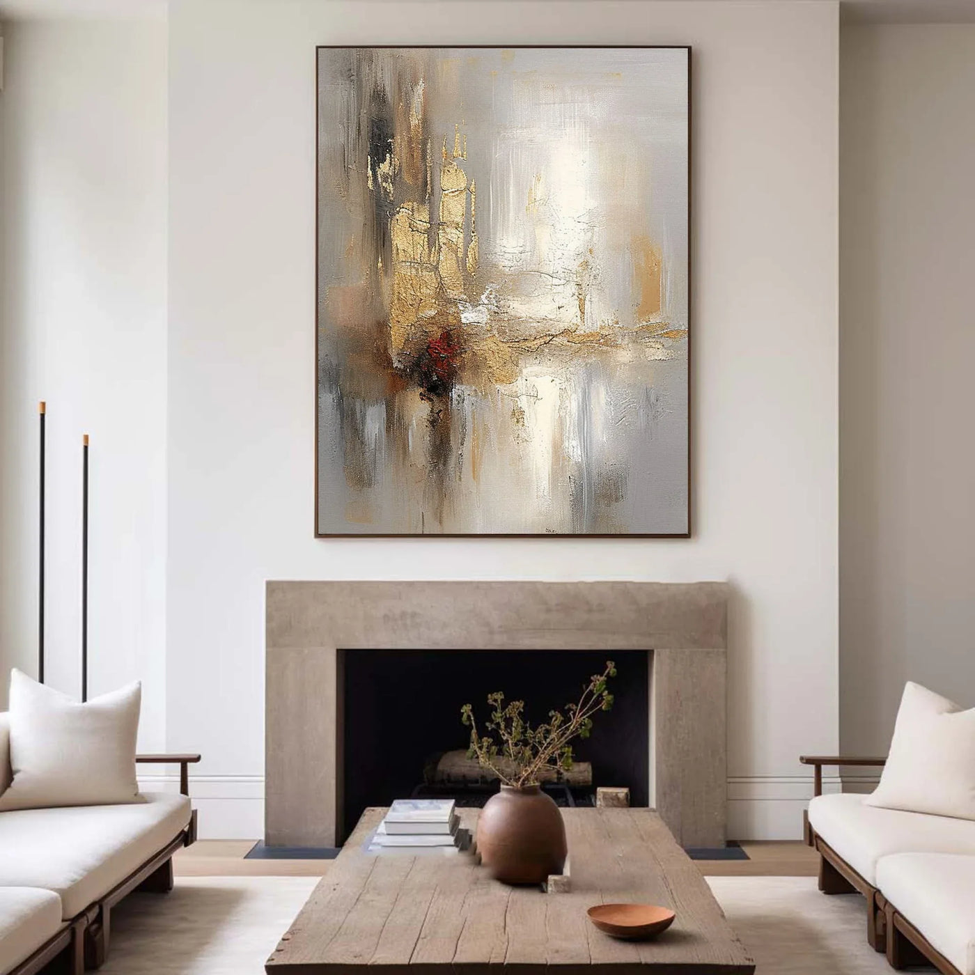 Radiant Abstract Metallic Wall Art -Modern Interior Decoration Abstract ...