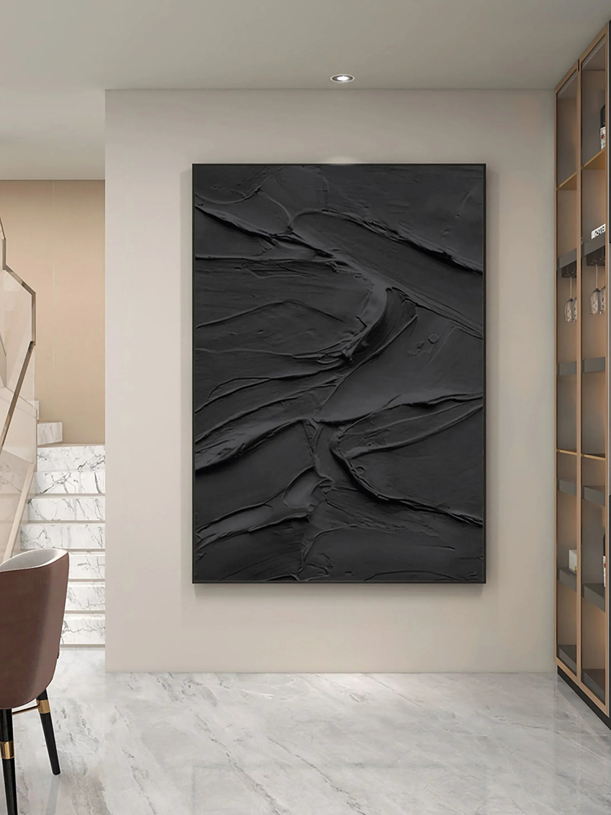 Midnight Layers-Modern Textured Abstract Wall Art for Sophisticated ...