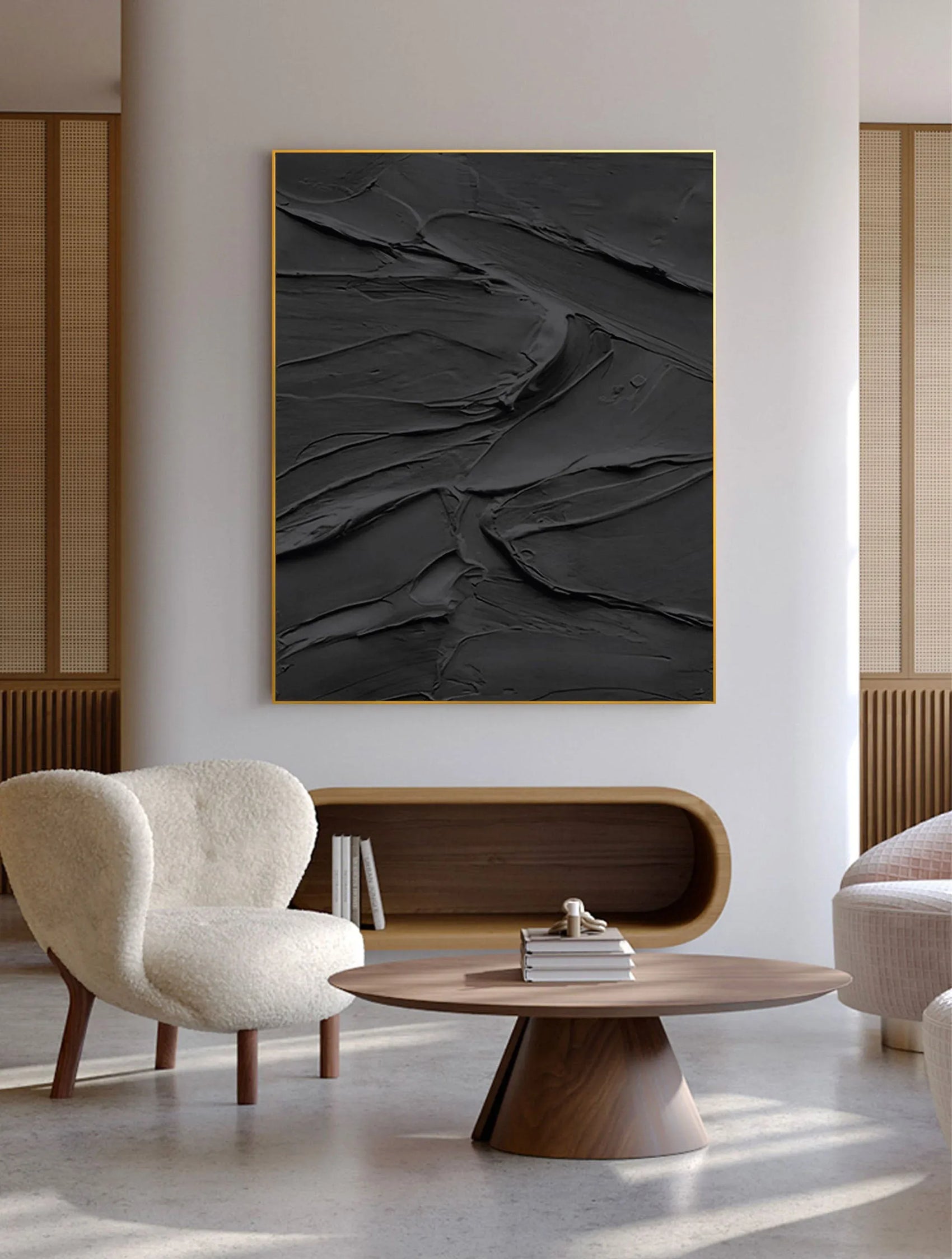 Midnight Layers-Modern Textured Abstract Wall Art for Sophisticated ...