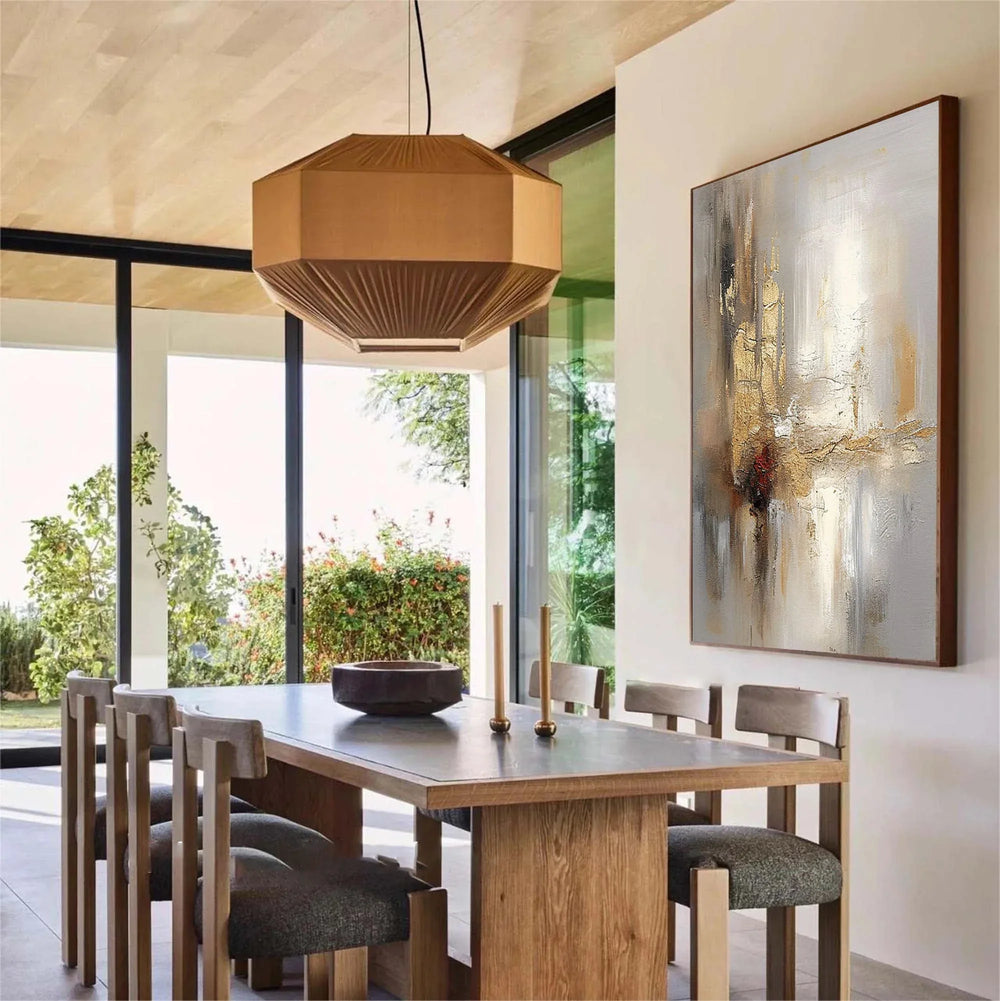 Radiant Abstract Metallic Wall Art - Modern Textured Canvas