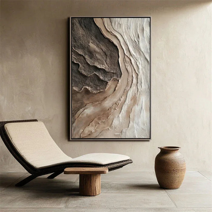 Abstract Art of Terrain Waves With Hand Drawn Textures-Textured Earthy ...