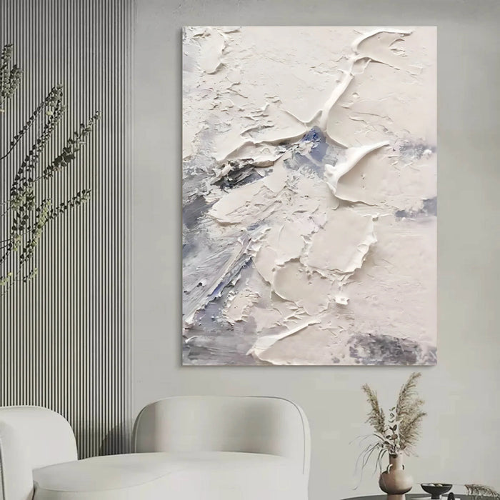 Minimalist Textured Oil Painting - Abstract Canvas Wall Art for Modern ...